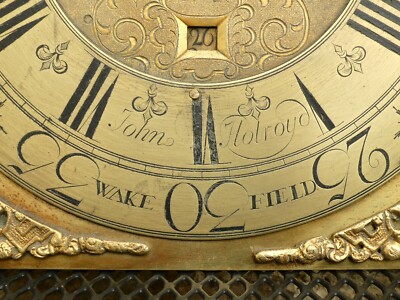 c1780 JOHN HOLROYD WAKEFIELD Engraved Brass Long Case Clock Dial ONLY a ...