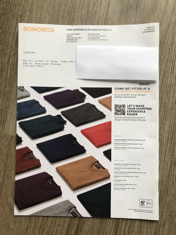 BONOBOS SEPTEMBER 2019 MEN'S CATALOG LOOK BOOK | eBay