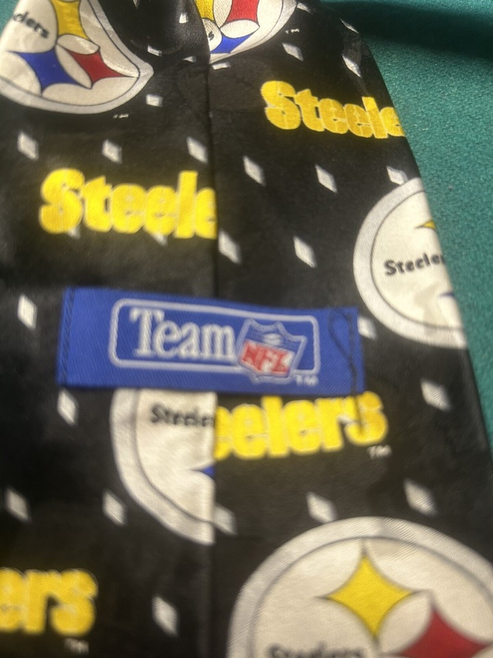 Vintage 1990s Pittsburgh Steelers Team NFL Neck Tie Tiger Stripe 4x ...