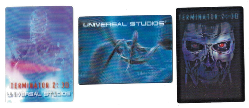TERMINATOR 2: 3D LENTICULAR CARD SET T2 UNIVERSAL STUDIOS RIDE 1999 ...
