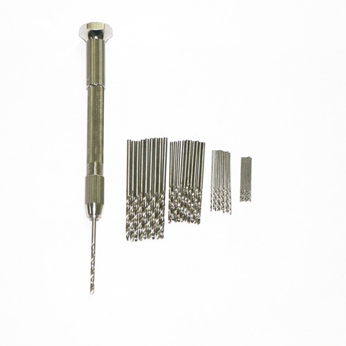 40pcs Micro HSS Mini Twist Drill Bits + Swivel Head Pin Vise Manual ...