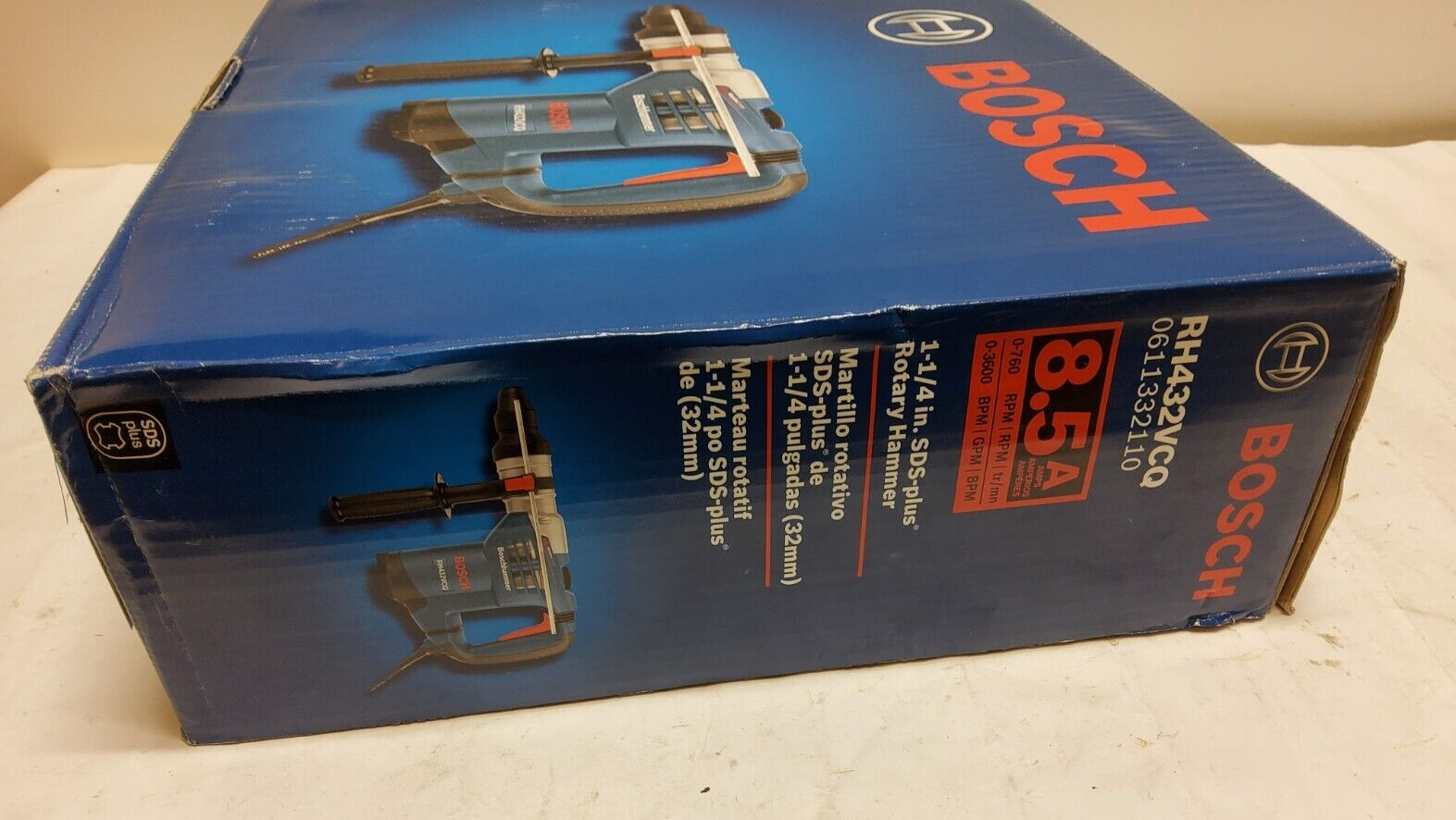 New Bosch RH432VCQ 1 1/4" SDS Plus Rotary Hammer 8.5A with Vibration ...