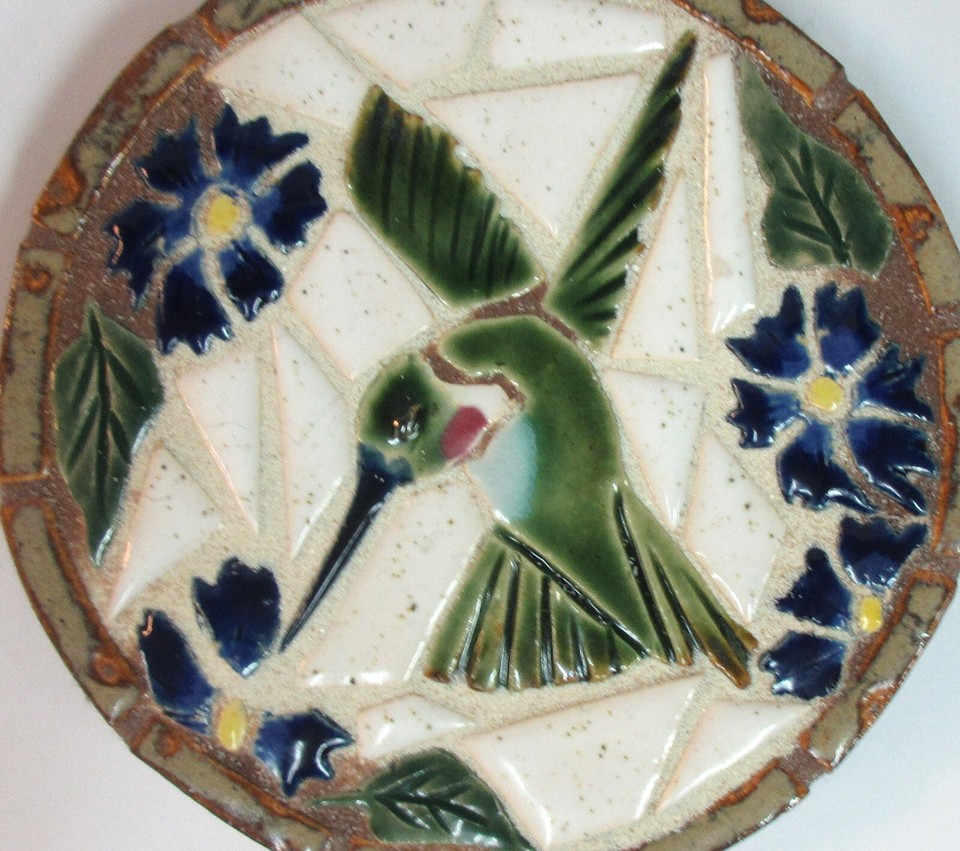 Hummingbird Mosaic Coaster, Mosaic Art Handmade Ceramic Tile Trivets ...