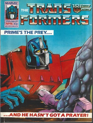 THE TRANSFORMERS #96 JANUARY 17 1986 (VG/FN) COPPER AGE MARVEL UK ...