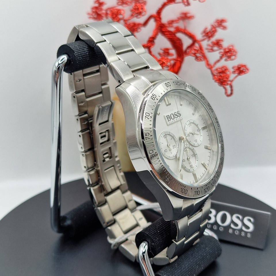 BOSS 1512962 MENS WATCH SILVER BRACELET WITH SILVER DIAL AND SILVER ...