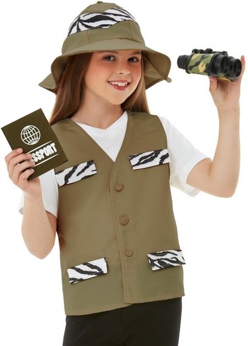 Childs Explorer Fancy Dress Kit Childrens Boys Girls Safari Costume Set ...