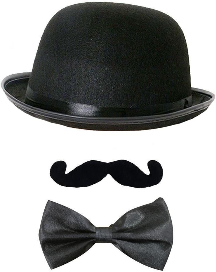 ADULTS 1920s VICTORIAN GENTLEMAN DR WATSON BOWLER HAT TASH BOW WORLD ...