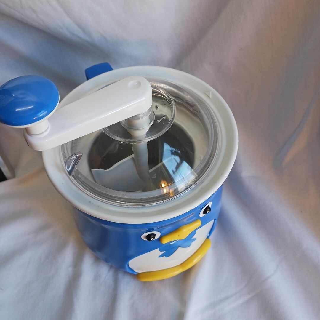 Vintage Donvier Blue Penguin 1 Pint Ice Cream Maker #18 Hand Crank Ages ...
