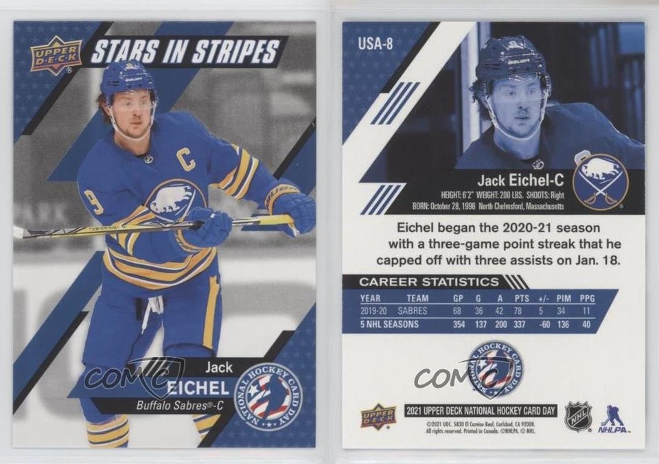 2021 Upper Deck National Hockey Card Day USA Jack Eichel #USA-8 07rd | eBay