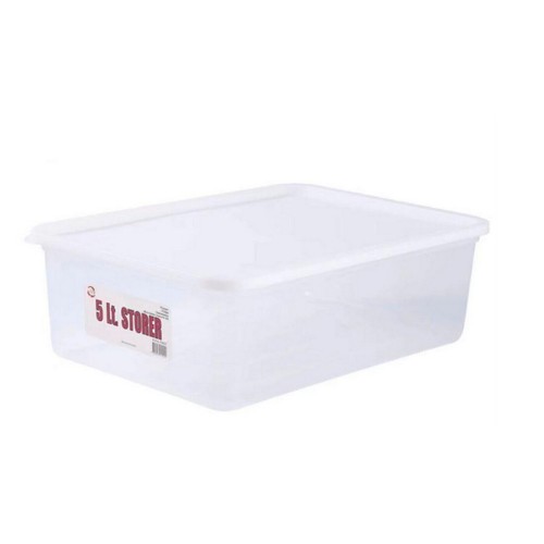 6x 5L Plastic Storage Containers Tub Refrigerator Food Box Kitchen ...
