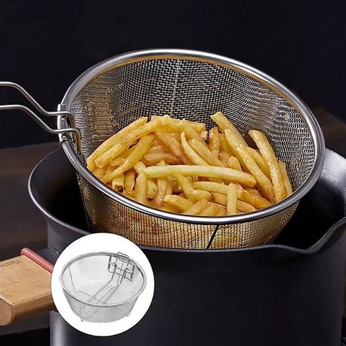 2Pcs Non-Stick Chip Pan Deep Fat Fryer Cooking Pots Frying Basket ...