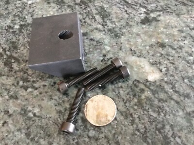 Machine shop detail locating fixture block with cap screws threaded ...