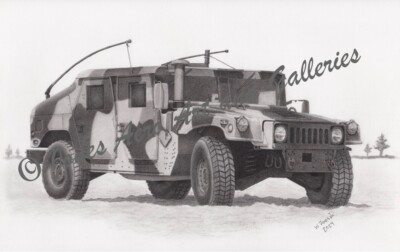 Up-Armored HUMVEE Giclee & Iris Art Prints by artist Willie Jones Jr ...