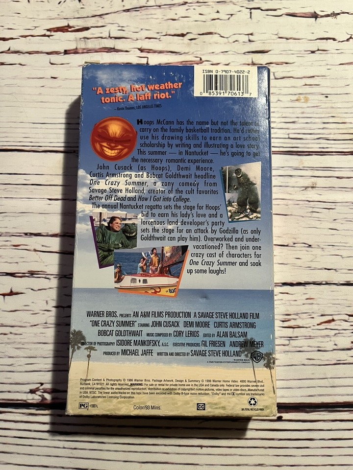 One Crazy Summer (VHS, 1999) John Cusack Demi Moore Bobcat Goldthwait ...