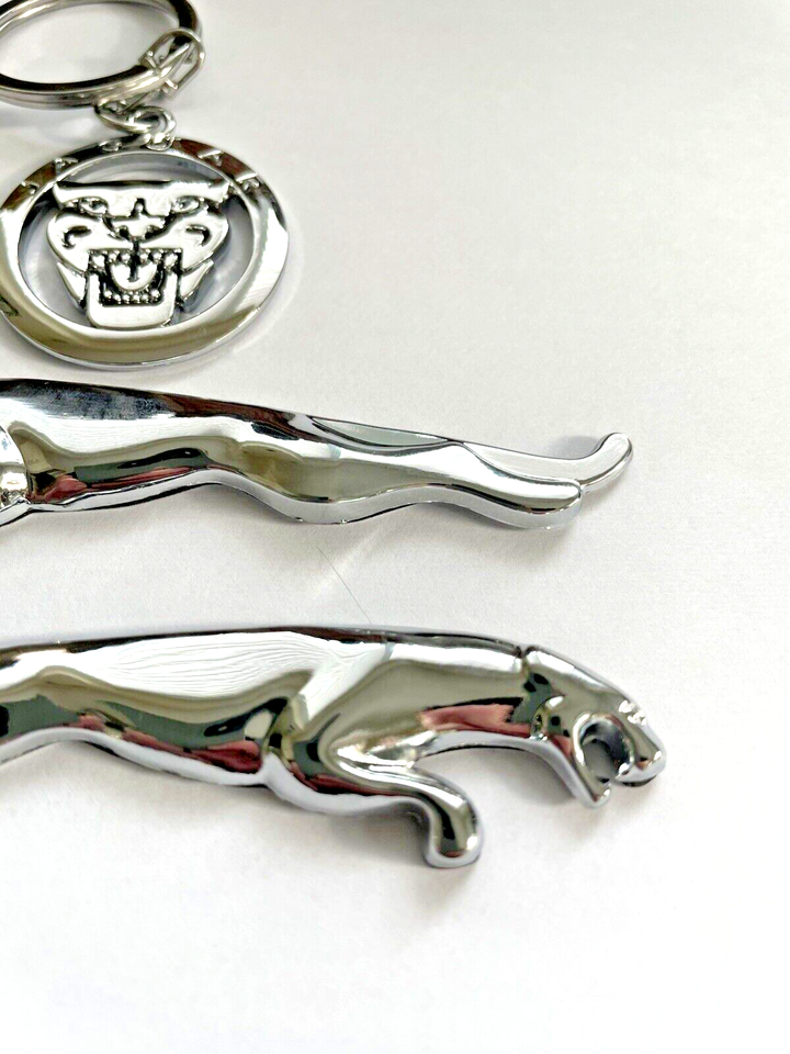 BUNDLE - 2xLeaping Cat Jag Side Metal Badges AND Growler metal keyring ...