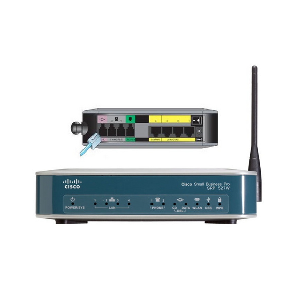 Cisco SRP527W-K9-G4 Wirelss VOIP ADLSL 2+ 4 Port Small Business Router ...