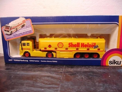 WOW EXTREMELY RARE #3511 Mercedes SK Tankwagen Shell Tanker Yellow 1:55 ...