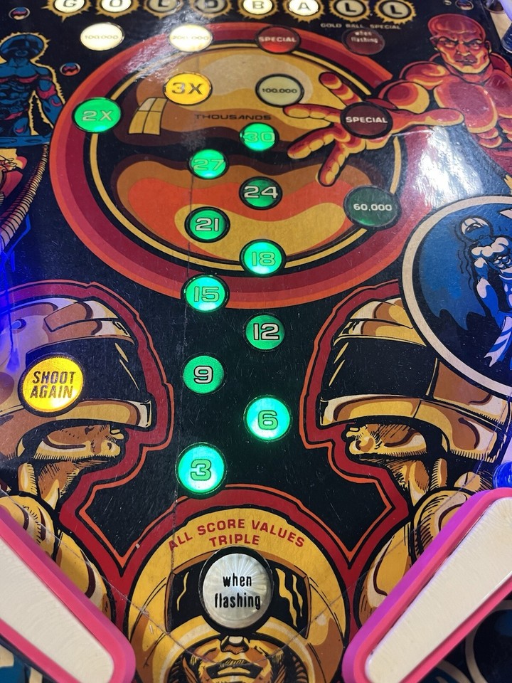 1983 BALLY GOLD BALL PINBALL MACHINE PROFESSIONAL TECHS FULL LEDS PLAYS ...