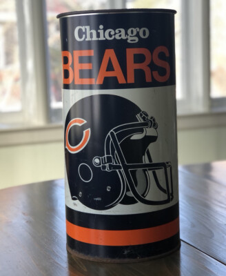 Vintage 1980's Chicago Bears Metal Trash Can Waste Basket Bin NFL ...