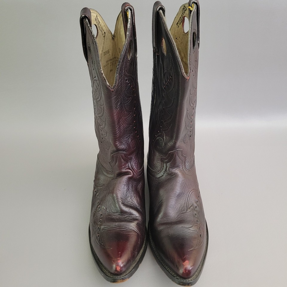 Durango Cowboy Boots Western Roper Black Cherry Pull On Mens DB585 Size ...