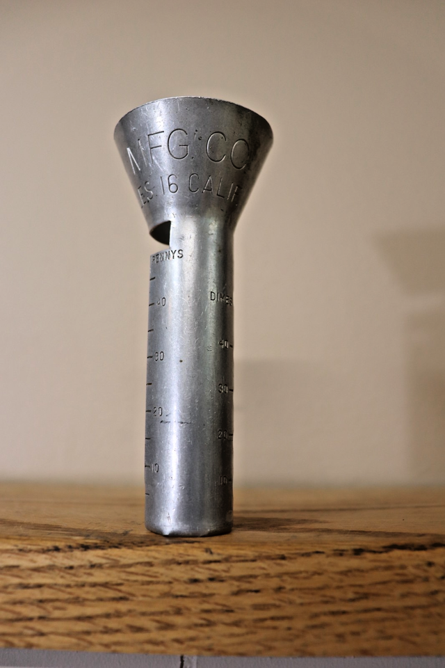 ABBEY MFG CO. LOS ANGELES 16 CALIF. coin measure tool for paper rolls ...