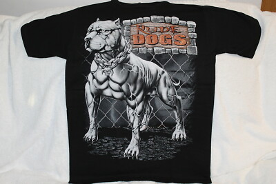 RUDE DOGS PITBULL CHAIN SKULL FENCE T-SHIRT SHIRT | eBay