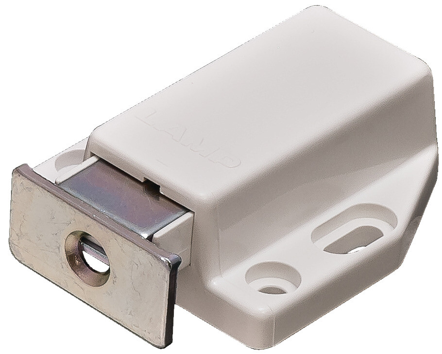Hafele Magnetic Pressure Catch With Extra Long Throw White / Brown ...