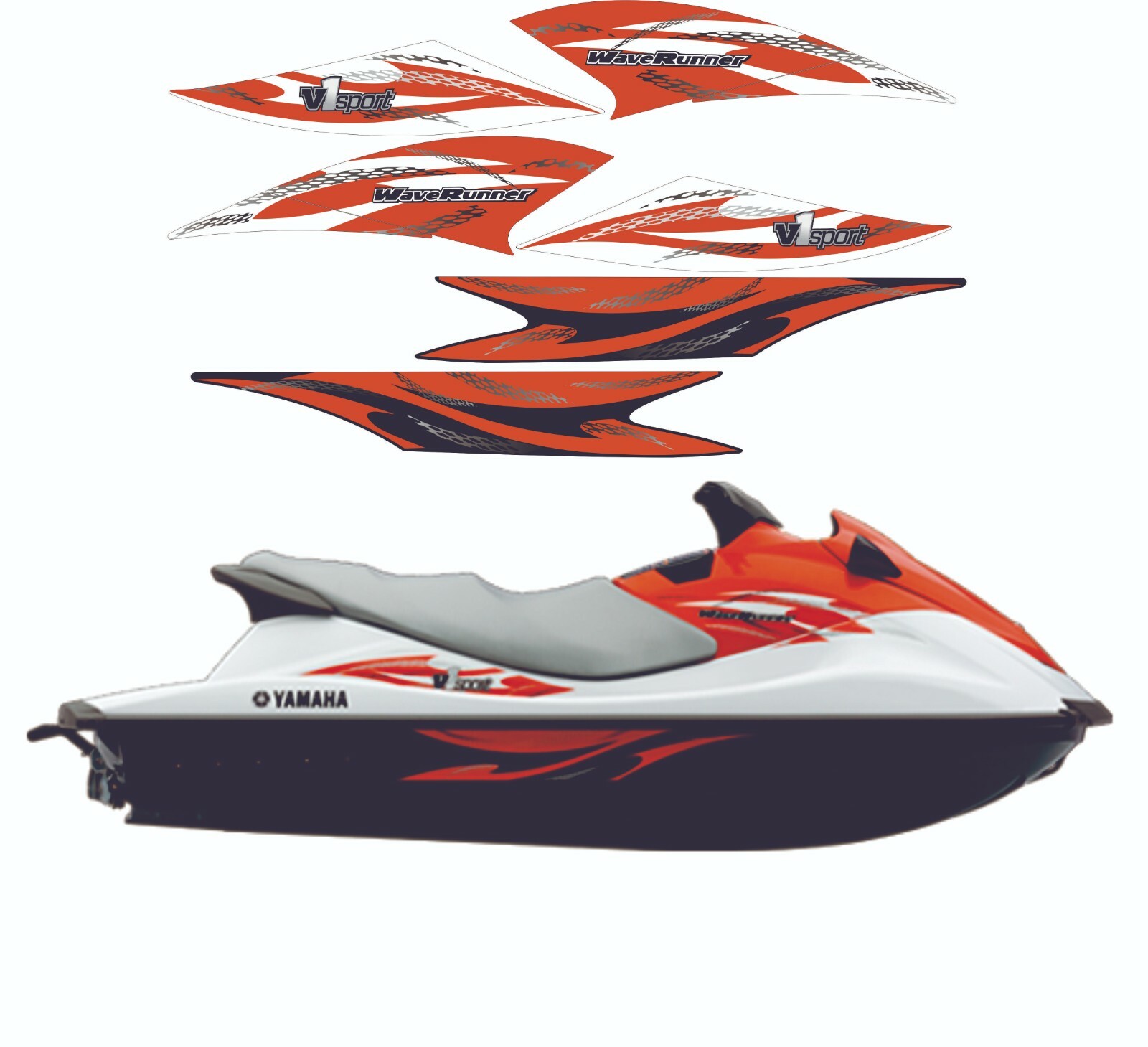 YAMAHA WAVERUNNER V1 SPORT 2015-2016 (RED) Graphics / Decal / Sticker ...