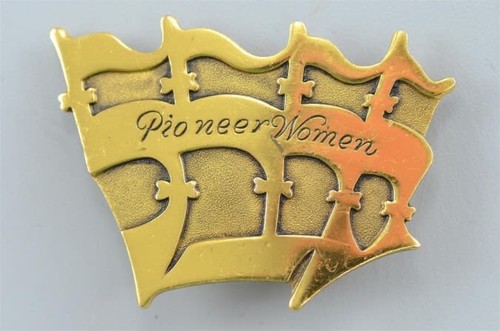 Ludwig Wolpert Gold Plated Brooch Pin Pioneer Woman ISRAEL Jubilee ...