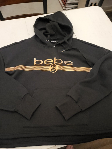 bebe Sport Logo Print Long Sleeve Hooded Pullover Sweatshirt w/ Thumb ...