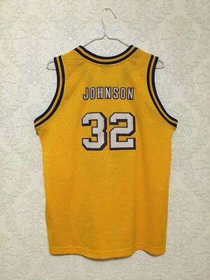 NBA LOS ANGELES LAKERS MAGIC JOHNSON #32 BASKETBALL JERSEY CHAMPION ...