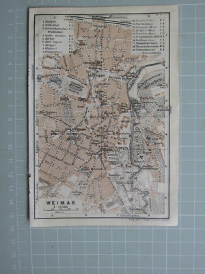 1925 GERMAN MAP ~ WEIMAR CITY PLAN GARDENS THEATRE | eBay
