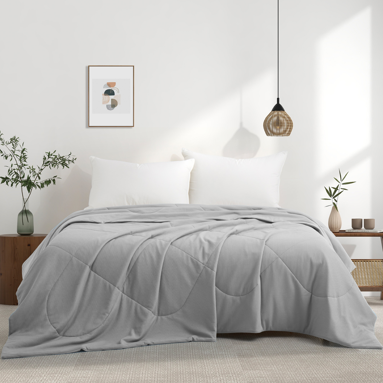 Qmax Cool Oversized Reversible Summer Cooling Waffle Blanket Comforter ...