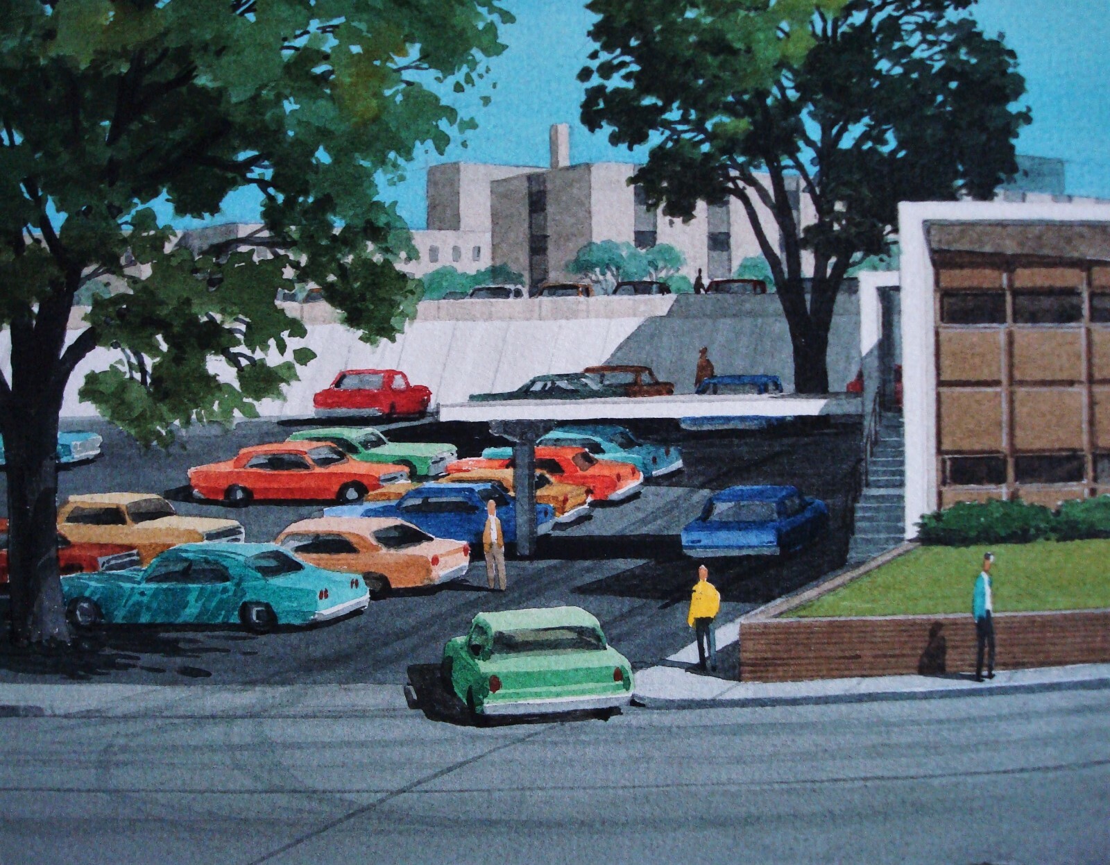 DORAN BARHAM - The Doctor's Building, Kansas Watercolor Architectural ...