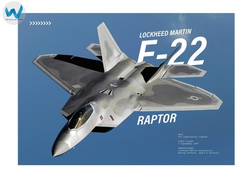 Lockheed Martin F-22 Raptor Poster Military Jet Wall Art 12X16/16X20 ...