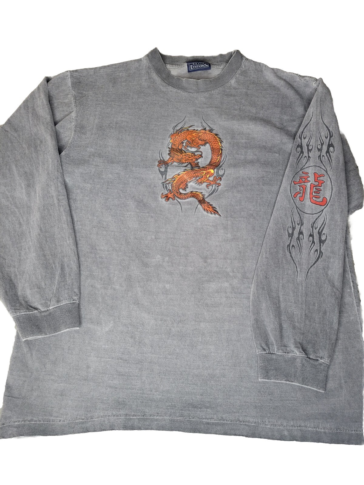 Vintage Y2K Chinese Dragon Long Sleeve Graphic T Shir… - Gem