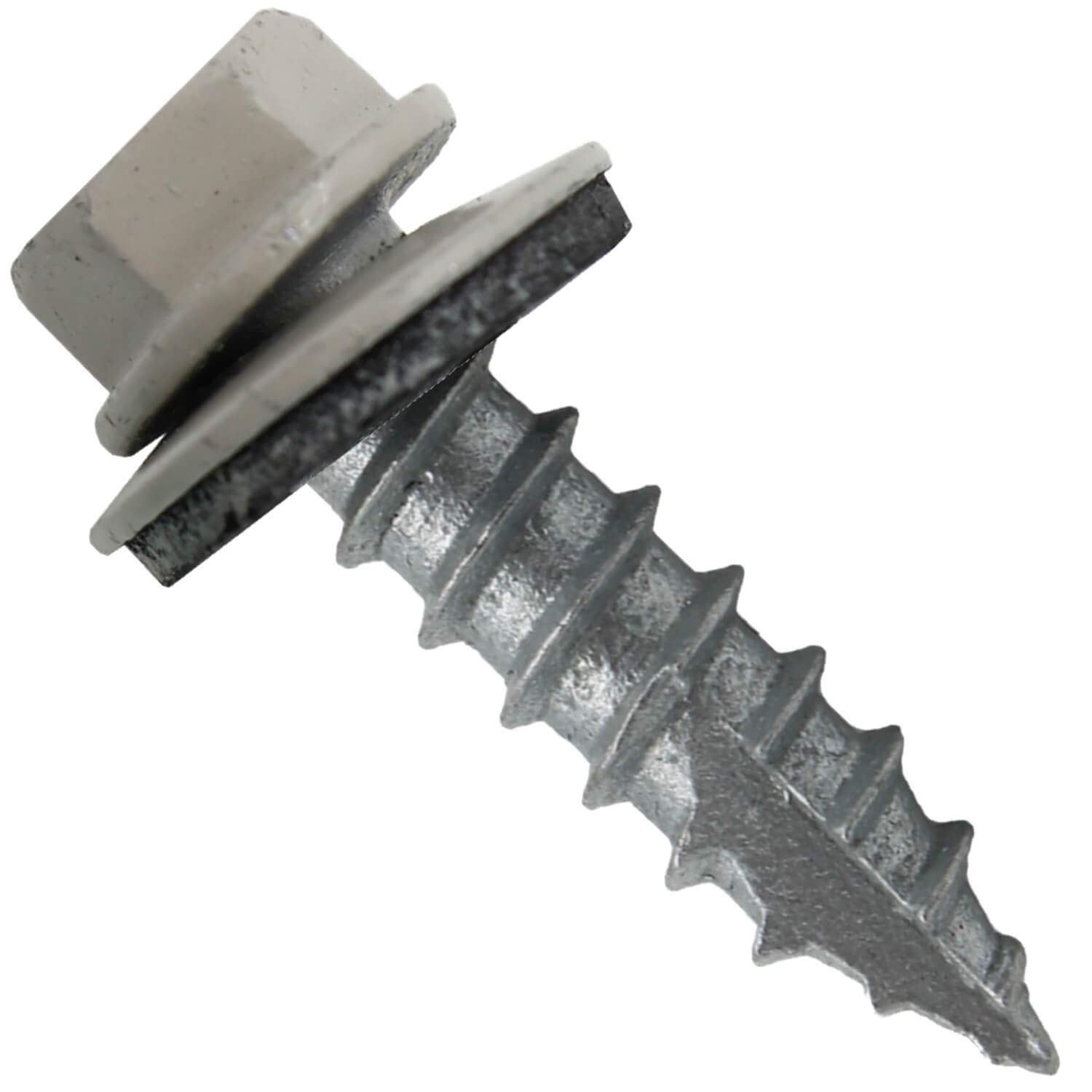 #14 Metal ROOFING SCREWS: (250) Screws x 1" ASH GRAY Hex Head Sheet ...