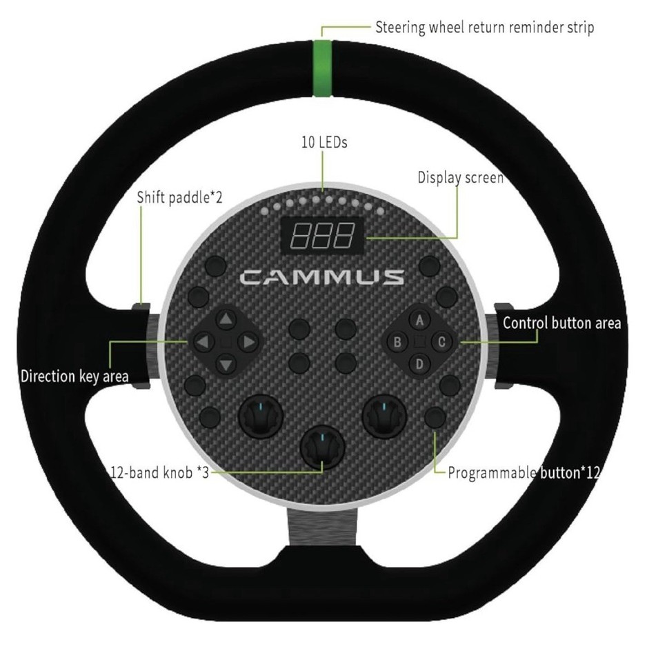 MOZA R5 CAMMUS C5 Direct Drive Steering Wheel Go Kart Simulator Racing ...