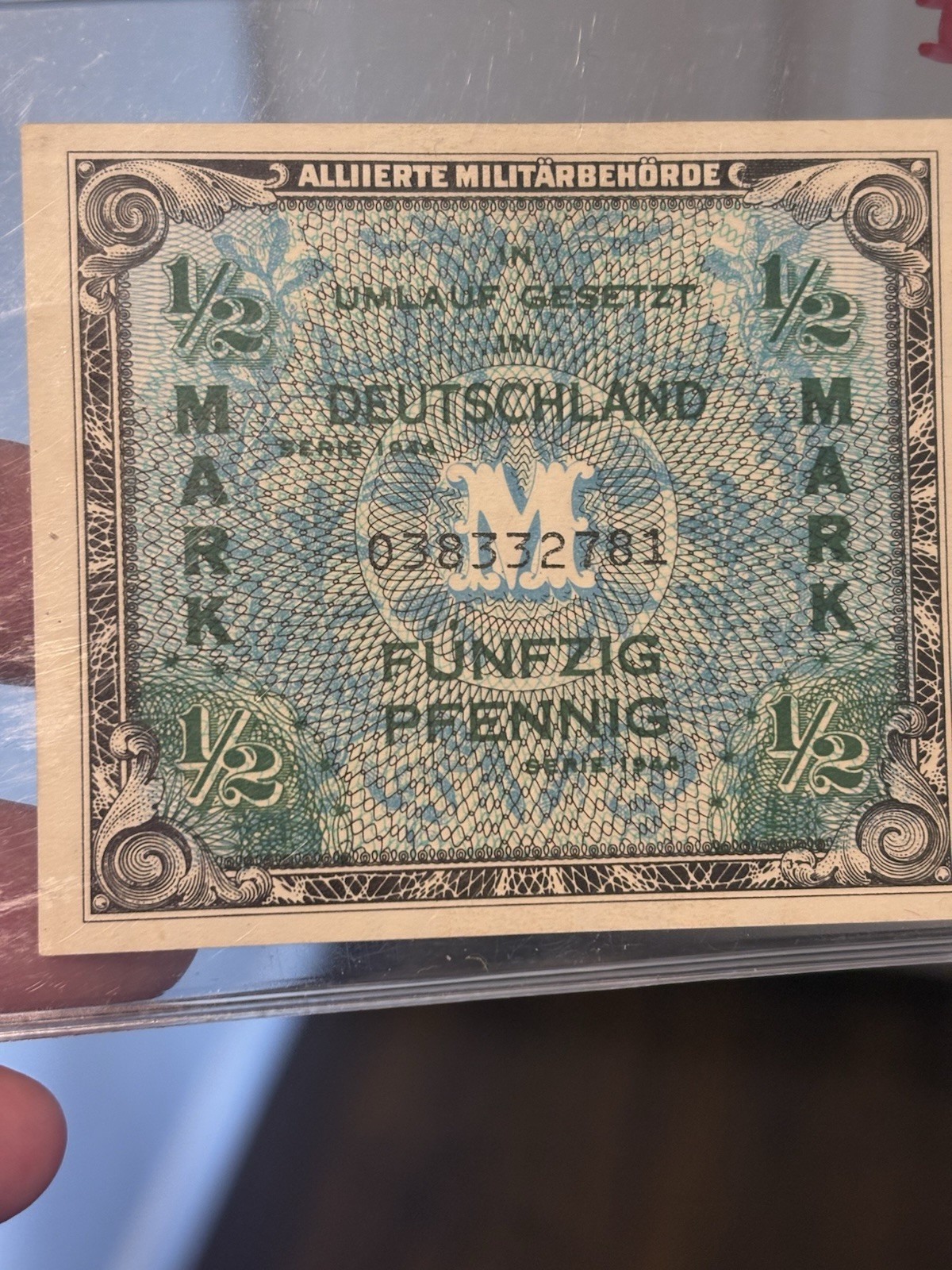 Germany 1944 1/2 Deutschland Mark/Funfzig Pfennig AUNC Military Payment ...