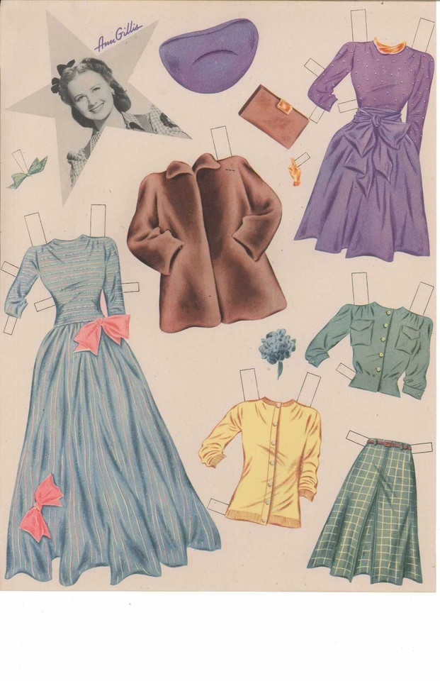 VINTGE UNCUT 1940S 4 MOVIE STARLETS PAPER DOLL ~SAALF~ORG SZ ~LASER ...