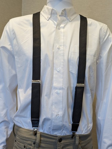 1 1/4 Black Tubular Fabric White Angle Dot Suspender Elastic Back ...