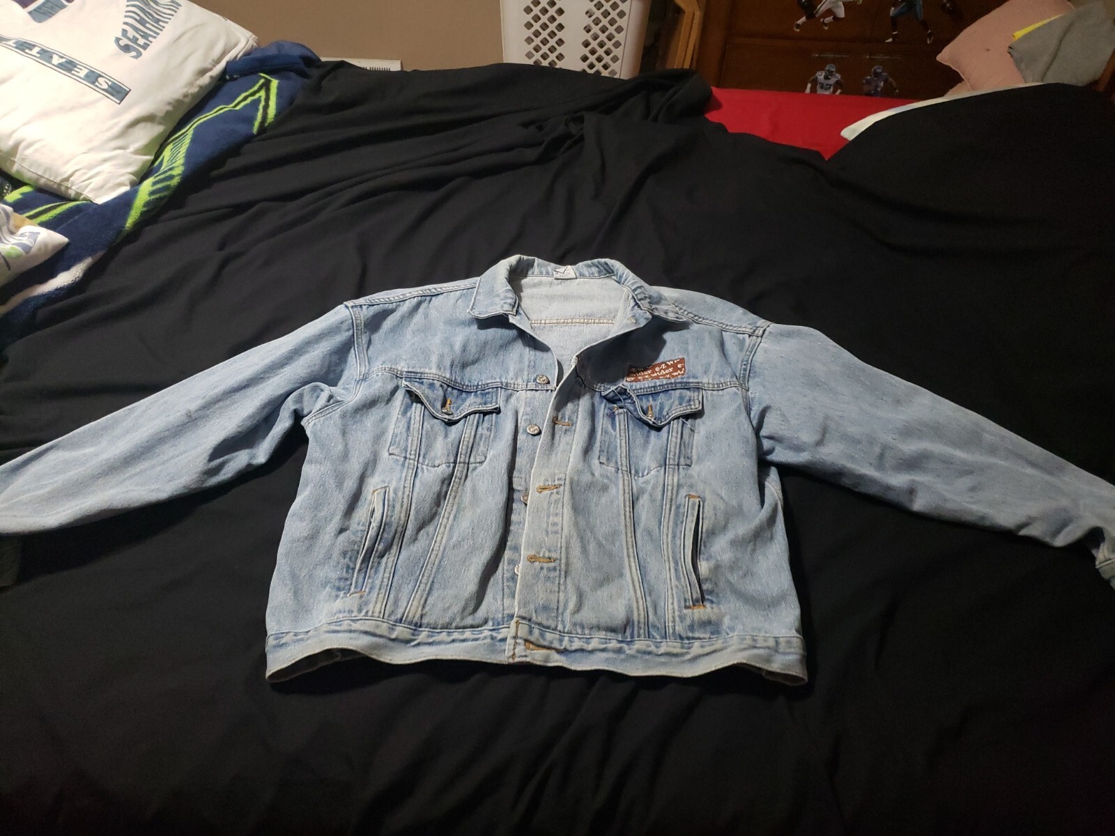 Tyca Blue Denim Jacket E-Z Wider Rare Embossed Made i… - Gem