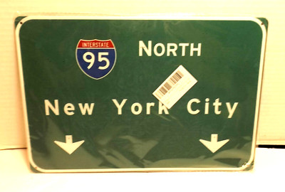 Interstate 95 Road Sign North New York City - Aluminum Sign 12" x 8 ...