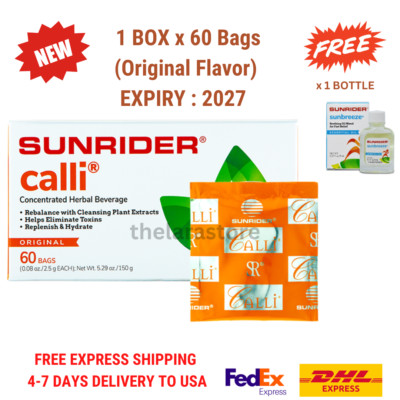 60 BAGS Sunrider CALLI Regular Concentrated Herbal Tea EXP 2027 FREE ...