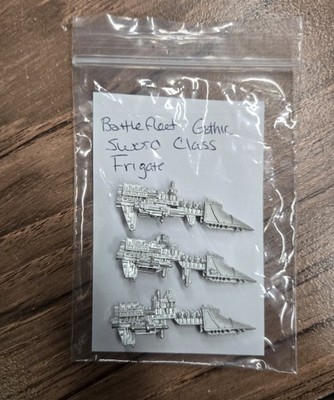 GW Battlefleet Gothic Imperial Sword Class Frigates x3 Metal OOP ...