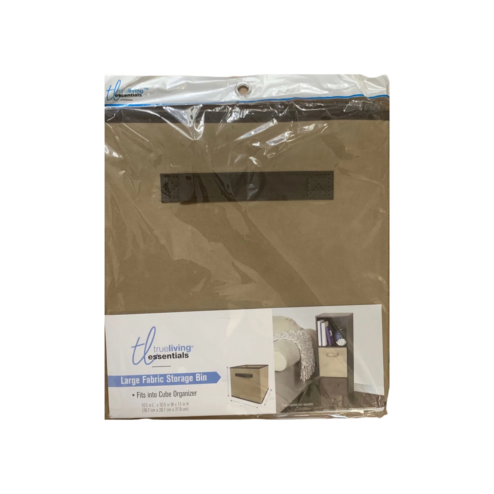TRUE LIVING ESSENTIALS LARGE FABRIC STORAGE BIN FITS INTO CUBE ...