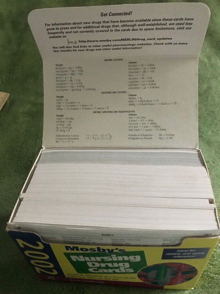Mosby's Nursing Drug Cards 2002 by P. Nutz & J. Albanese (2001, Trade ...