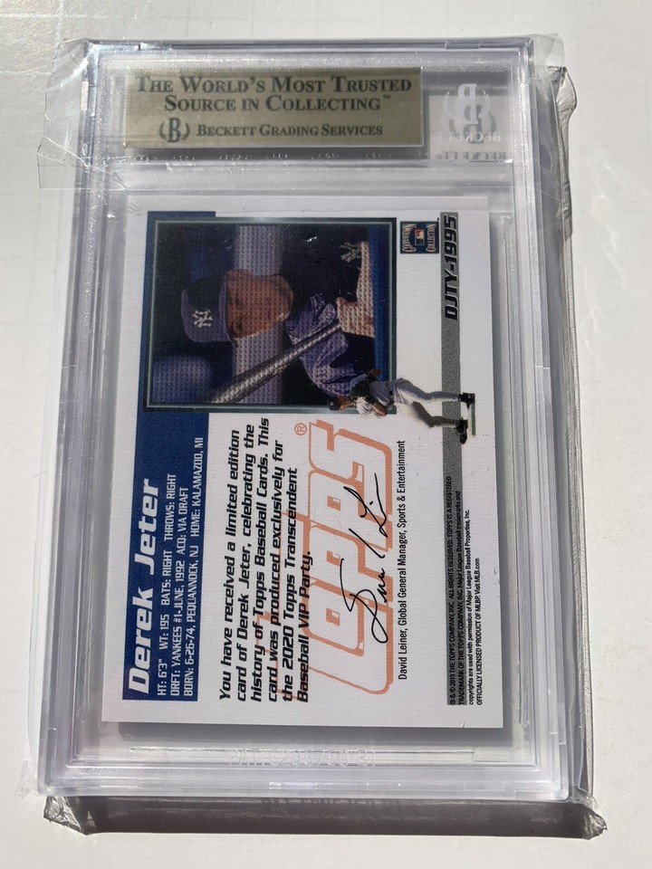 2020 Derek Jeter HOF Topps Transcendent VIP Party SN# “Rare” GEM MINT ...