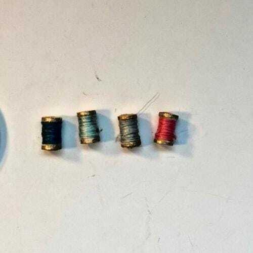 Dollhouse miniature set of 4 thread spools, handcrafted | eBay