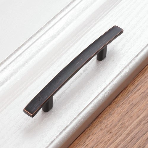 Solid Curved Bar Cabinet Pull – Oil Rubbed Bronze Furniture Arch Handle ...